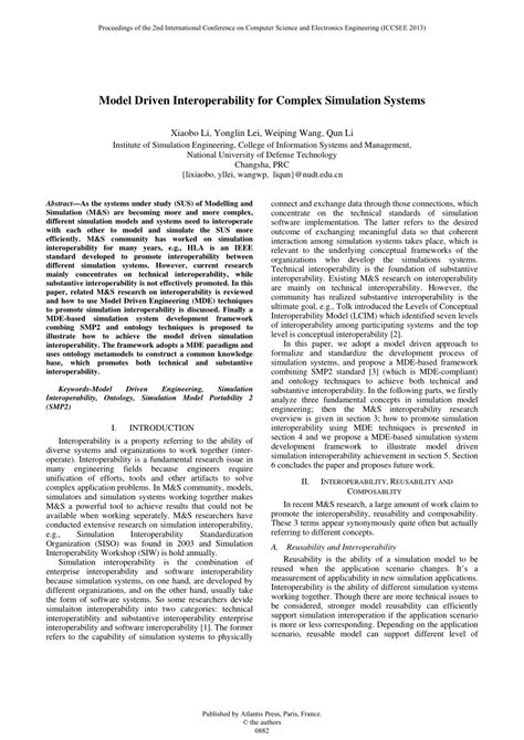 Pdf Model Driven Interoperability For Complex Simulation Systems