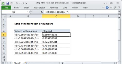 Fórmula Strip Html En Excel