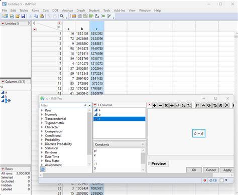 Solved Subtraction In Column Formula Slow Jmp User Community