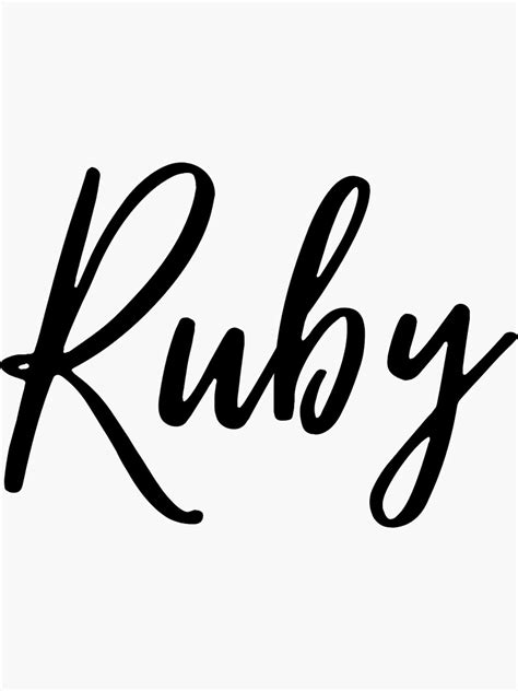 Ruby Name Sticker For Sale By R7210 Redbubble