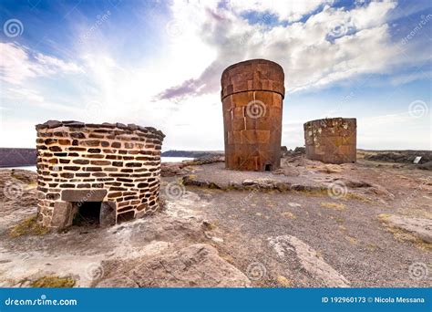 Archaelogical Site Of Sillustani Near Puno In Peru Stock Image