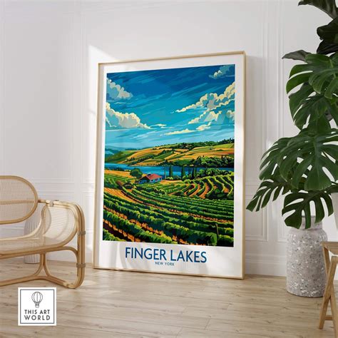Finger Lakes Modern Poster Scenic Wine Country Art This Art World