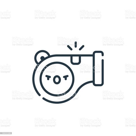 야구 컨셉의 휘파람 아이콘 벡터 휘파람 편집 가능한 스트로크의 얇은 선 그림입니다 웹 및 모바일 앱 로고 인쇄 미디어에 사용하기 위한 선형 기호를 휘파람합니다