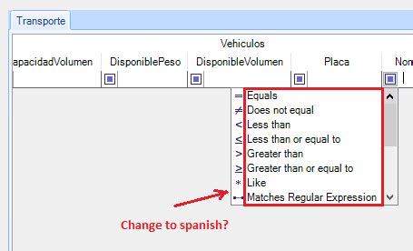Vb Net Ultrawingrid How Can I Change The Idiom Of Filter Operator Description In The Columns