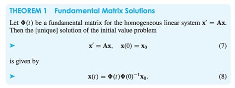 Solved Theorem 1 Fundamental Matrix Solutions Let 0 T Be