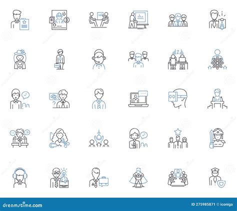 Exploring Line Icons Collection Discovery Adventure Investigation