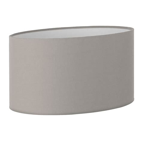 46cm Silver Linen Oval Lamp Shade