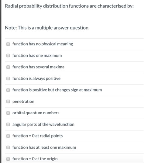 Solved Radial Probability Distribution Functions Are Chegg