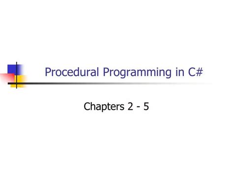 Ppt Procedural Programming In C Powerpoint Presentation Free