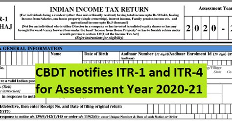 CBDT Notifies ITR And ITR For Assessment Year