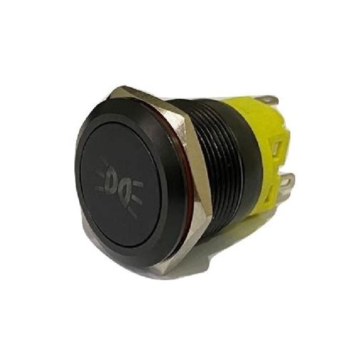 Push Button Round 22mm Side Light Switch Black Latching Mk Sportscars