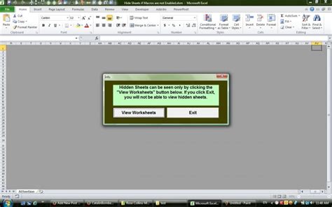 Hide Excel Sheets If Macros Are Not Enabled Excel First