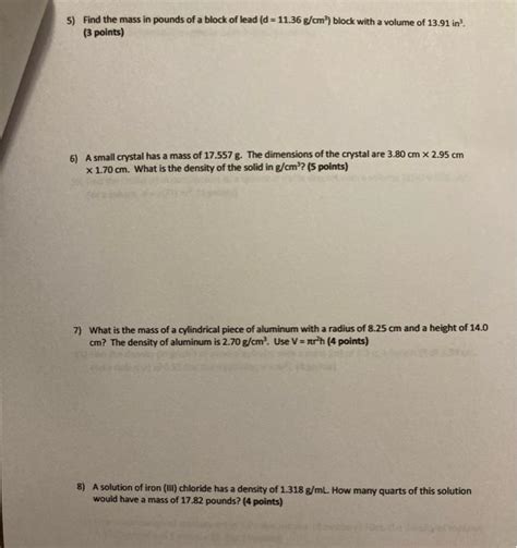 Solved Work The Problems Below On A Separate Sheet Of Paper Chegg