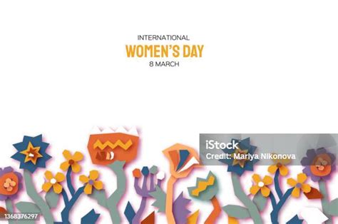 해피 인터내셔널 여성의 날 추상 종이 컷 꽃 데이지 꽃다발 트렌디 한 꽃 현대 미술 8 3 월 봄 해피 어머니의 날 종이 예술 작품 보호 색상 텍스트 공간입니다