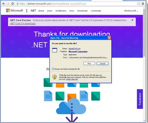 Langage De Programmation Net Installation Du Microsoft Net Framework 3 5 Sp1