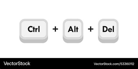 Ctrl Alt Del Computer Keyboard Buttons Royalty Free Vector