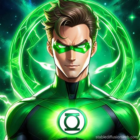 Human Green Lantern A Dc Comics Art Style Portrait Stable Diffusion