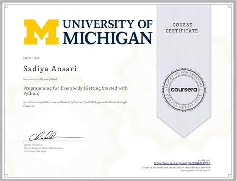 python universityofmichigan continuouslearning sadiya ansari