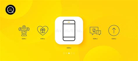 smartphone video conference and swipe up minimal line icons for web
