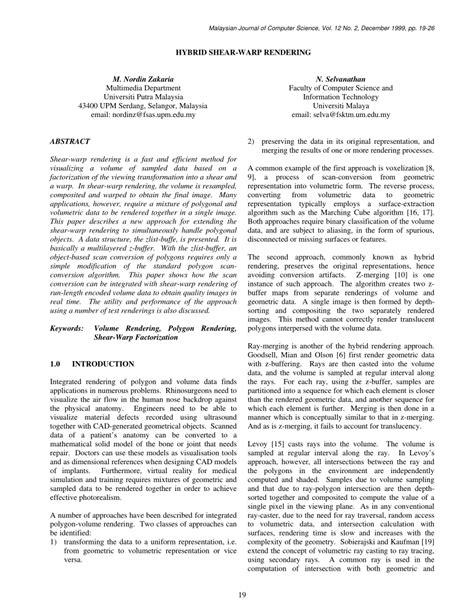 Pdf Hybrid Shear Warp Rendering