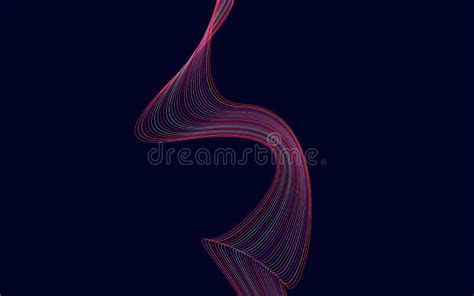 Wave With Shadow Abstract Red Lines On A Background Stock Vector