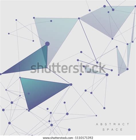 Abstract Polygonal Technology Background Blue Connecting Stock Vector