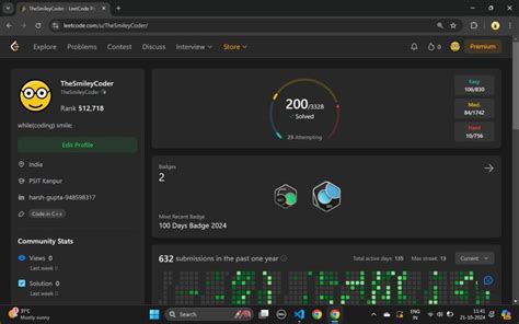 Harsh Gupta On Linkedin Leetcode Codingjourney Problemsolving