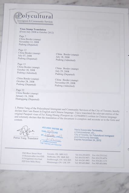 Passport Stamps Translation Canada Immigration Forum