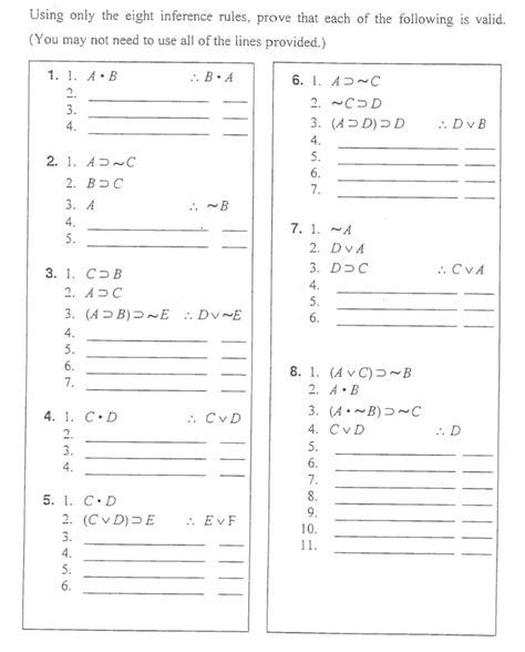 solved using only the eight inference rules prove that each