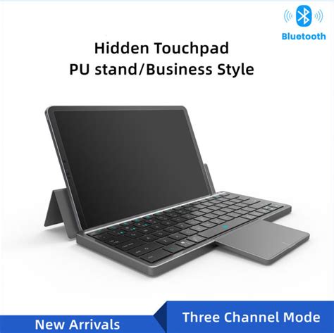 New Hidden Touchpad Wireless Bluetooth Keyboard PU Leather Portable Keyboard For Laptop Tablet