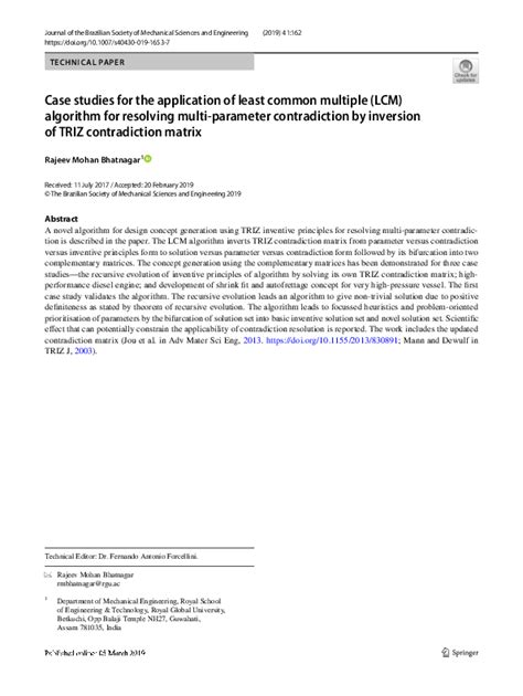 Pdf Case Studies For The Application Of Least Common Multiple Lcm