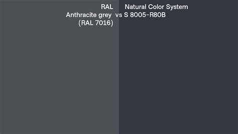 Ral Anthracite Grey Ral 7016 Vs Natural Color System S 8005 R80b Side