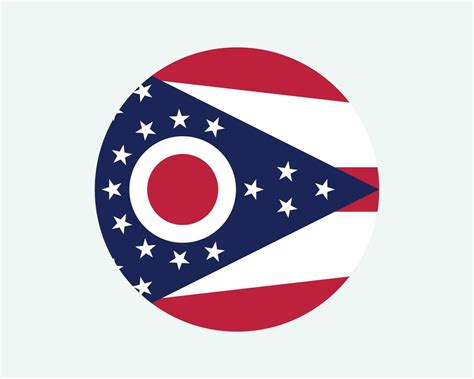 Ohio Usa Round State Flag Oh Us Circle Flag State Of Ohio United