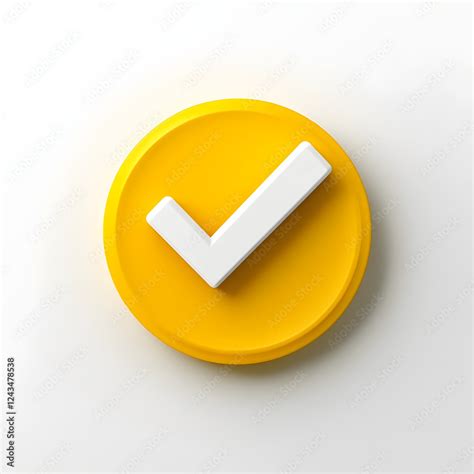 3d Check Icon Checklist Tick Done Mark Vector Realistic Plastic