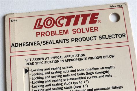 Vintage Loctite Adhesive Problem Solver Slide Rule Selector Perrygraf 1977 Usa Ebay