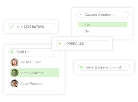 Custom Data Fields Sign In App
