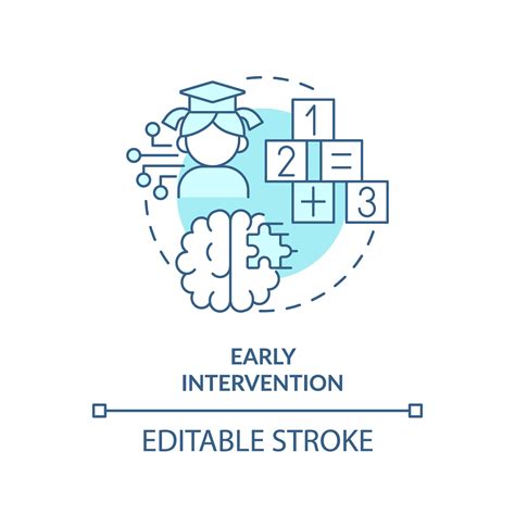 2d Editable Blue Early Intervention Icon Simple Monochromatic Vector Learning Theories Thin