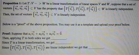 Solved Proposition Let T V W Be A Linear Chegg
