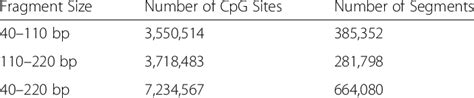 the contents of the three fragment sizes download table