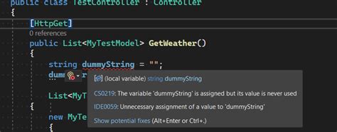 Net Core Msbuildtreatwarningsaserrors Does Not Work On Visual Studio Stack Overflow