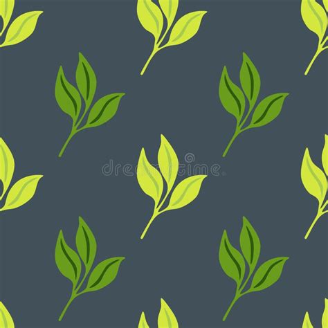 Simple Leaves Seamless Pattern Decorative Forest Leaf Endless Wallpaper Stock Vector