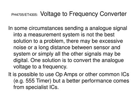 PPT Frequency To Voltage Converter And Voltage To Frequency Converter PowerPoint Presentation