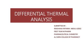 DTA Differential Thermal Analysis PPTX