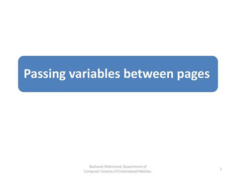 passing variables between pages ppt download