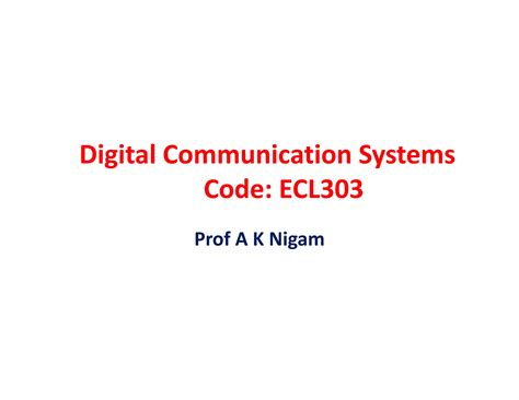 Digital Communication Systems Unit 1 Pdf