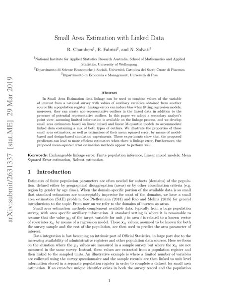 pdf small area estimation with linked data