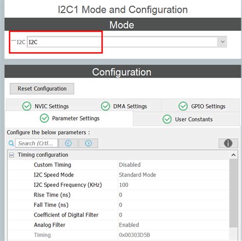 how to create an i2c target device using the stm32