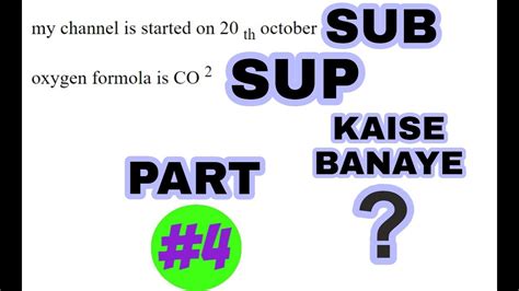 html part 4 topic sub script and sup script youtube