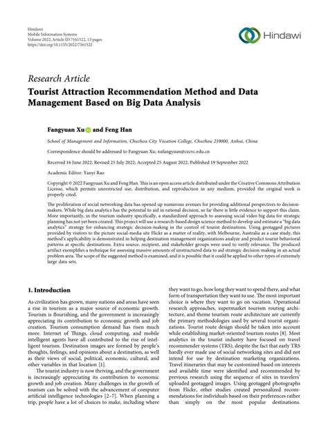 Pdf Tourist Attraction Recommendation Method And Data Management