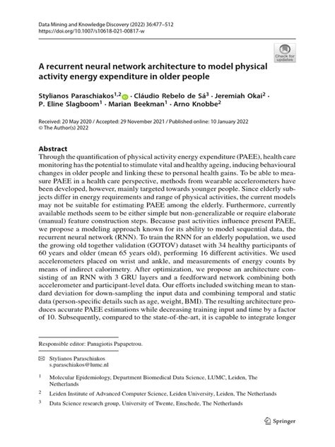 A Recurrent Neural Network Architecture To Model Physical Activity